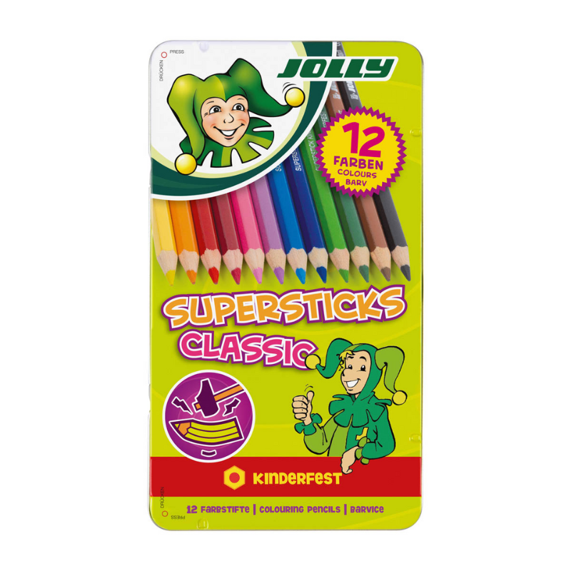 Barvice Jolly Supersticks Classic 12/1 v kovinski škatli | PETKA
