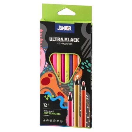 Trikotne barvice Junior Ultra Black Wood 12/1 | PETKA