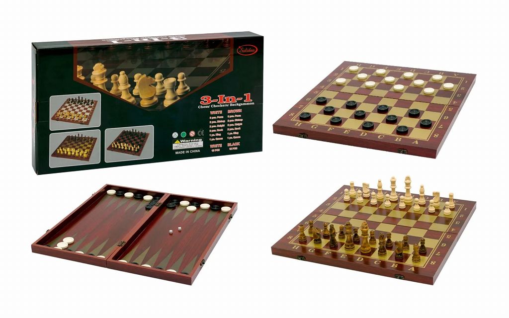 Leseni šah 3v1: Tri klasike, en eleganten komplet | PETKA